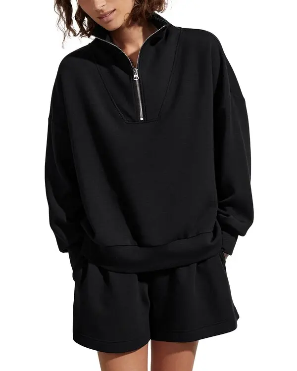 Varley Hawley Half Zip Sweatshirt - Black