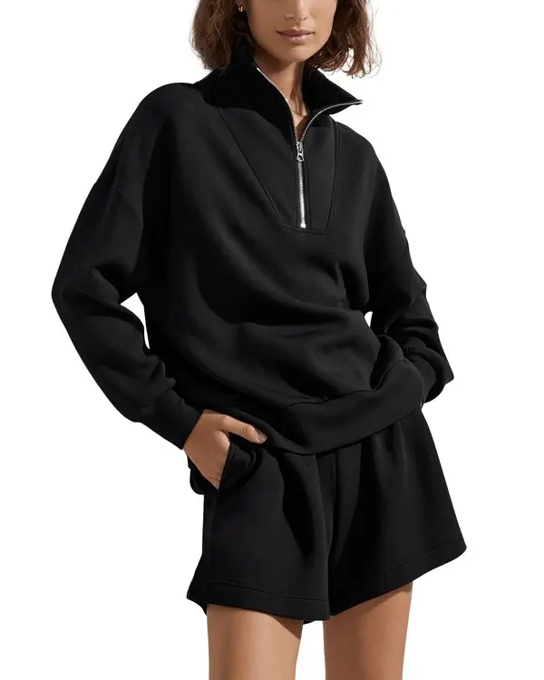 Varley Hawley Half Zip Sweatshirt - Black