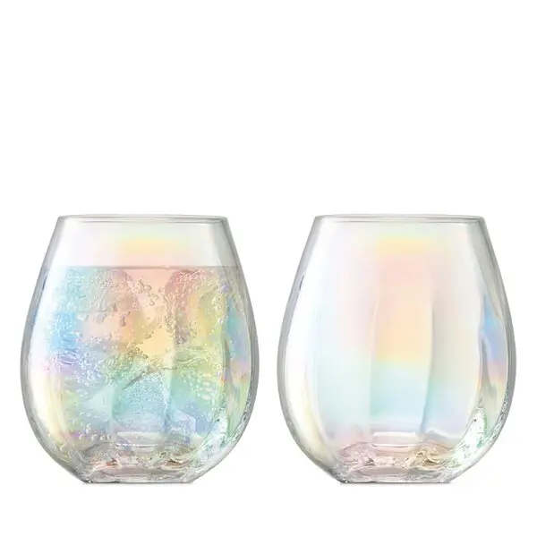 LSA Pearl-look Tumbler, Set Of 2 - Mother Of Pearl