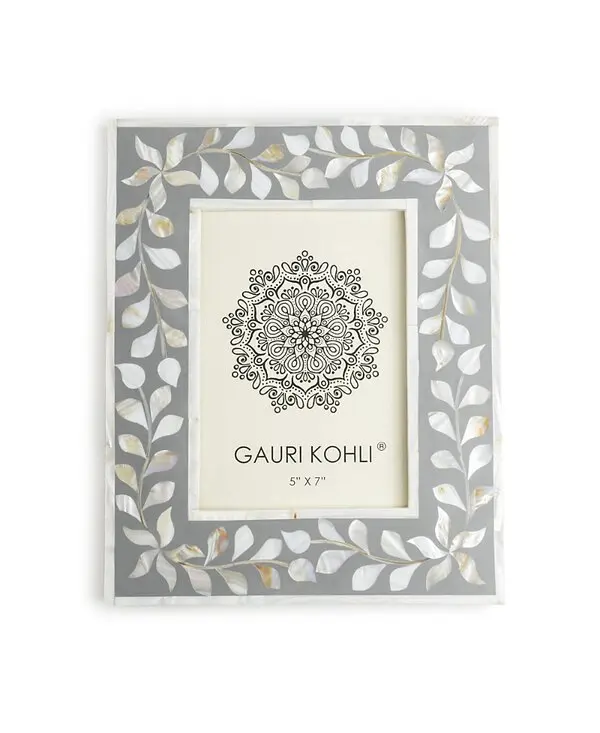 GAURI KOHLI Jodhpur Mother Of Cultivated Pearl Picture Frame - Gray And Ivory