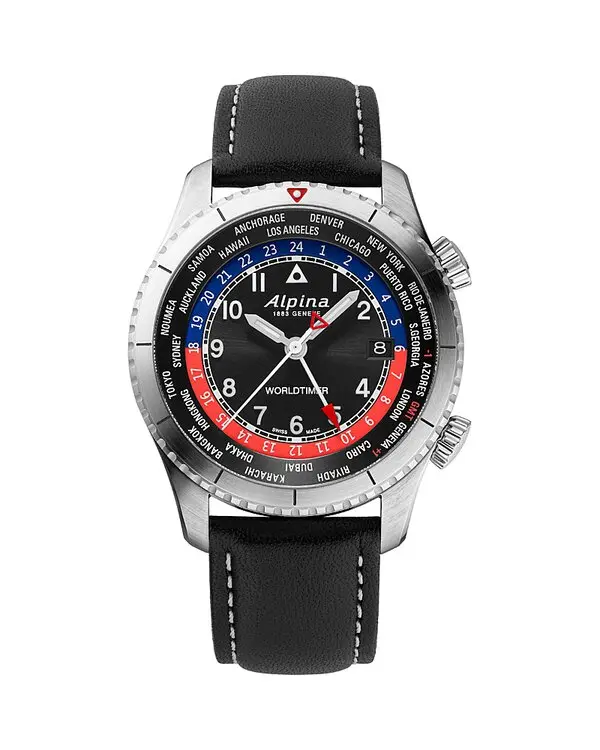 ALPINA Startimer Pilot 41mm Strap Watch - Black
