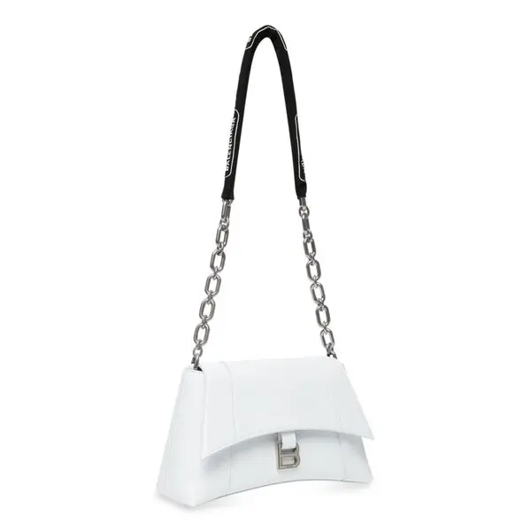 Balenciaga Downtown Small Shoulder Bag With Chain - White