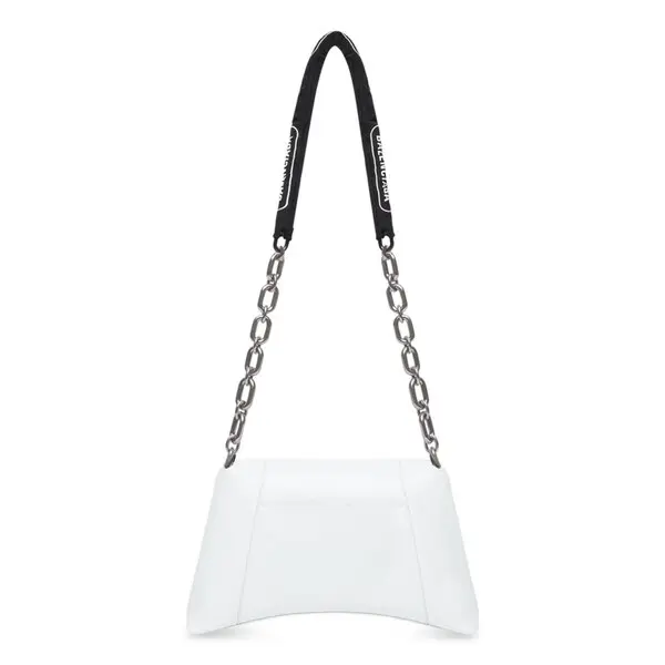 Balenciaga Downtown Small Shoulder Bag With Chain - White