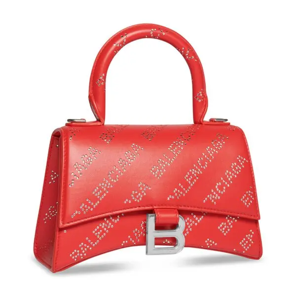 Balenciaga Hourglass Xs Handbag With Rhinestones