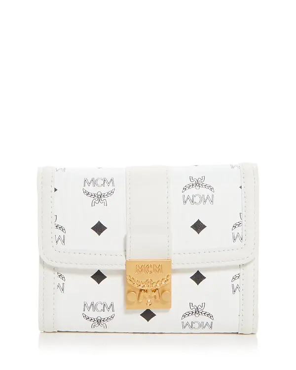 Mcm Tracy Small Visetos Trifold Wallet - White