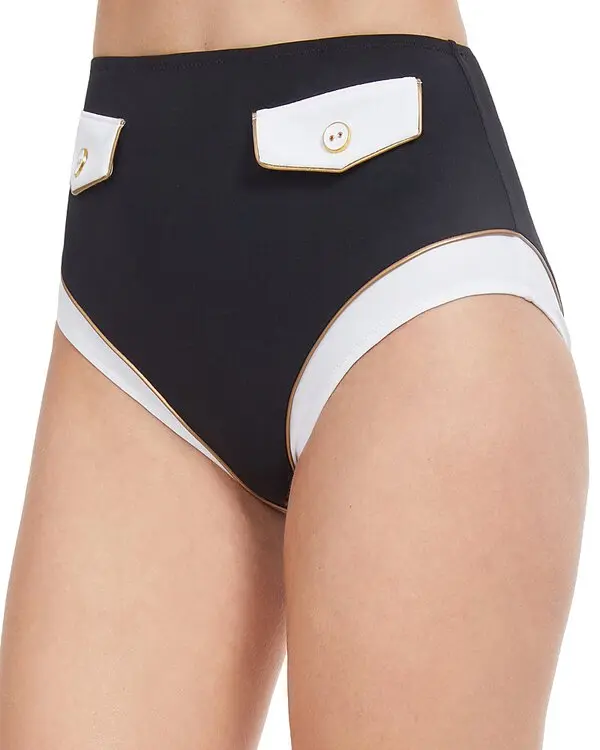 GOTTEX High Class High Waisted Swim Bottom - Black/white/go