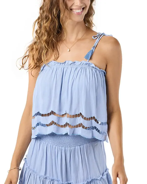 Tiare Hawaii Francesca Tie Shoulder Top - Cornflower Blue