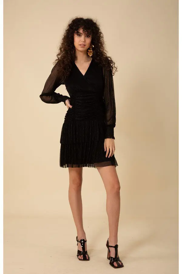 Hale Bob Ellie Lurex Dress In Black - 30% Off | Editorialist