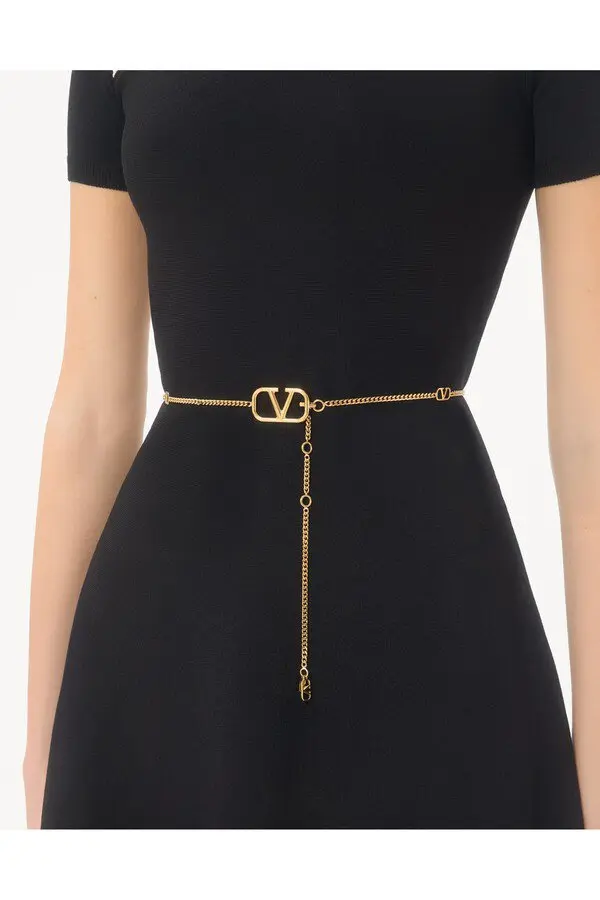 Valentino Garavani Vlogo Signature Chain Belt - Gold