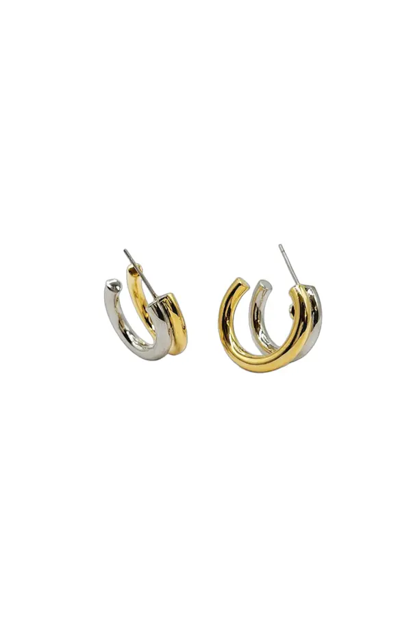KENNETH JAY LANE Two-tone Hoop Earrings - Gold