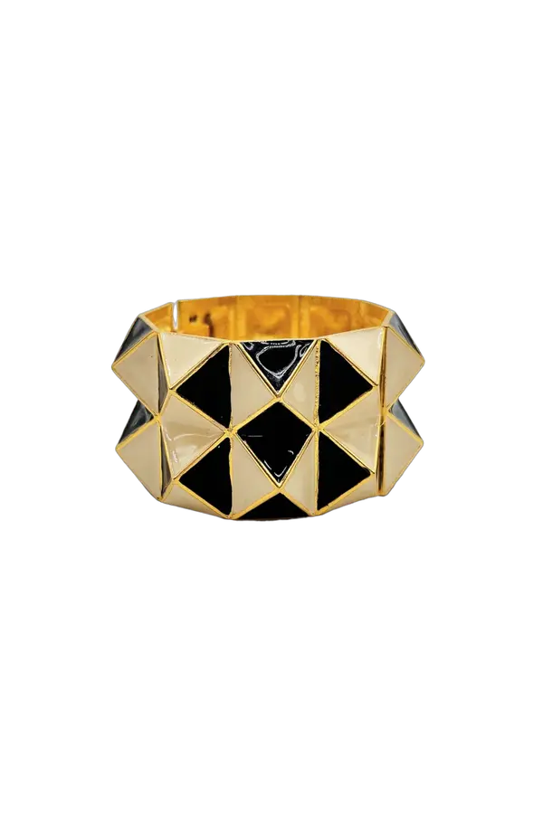 KENNETH JAY LANE Pyramid Cuff - Black