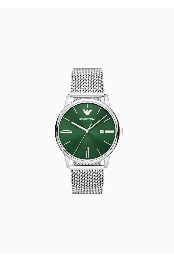 Emporio Armani Silver Mesh Band Watch Emporio Armani Mesh Stainless Steel Mens Watch AR11383  main image 4