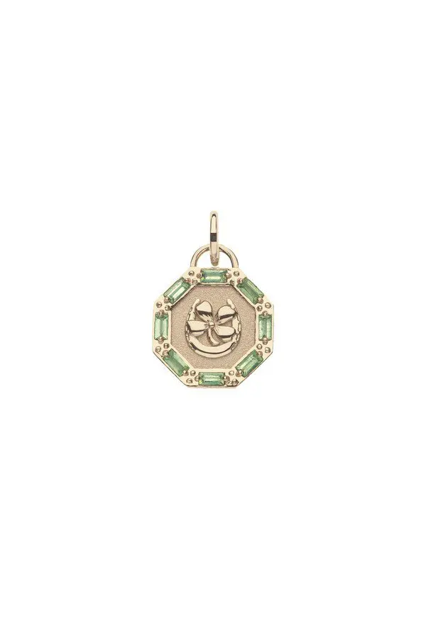 JANE WIN Lucky Petite Embellished Coin Pendant - Gold