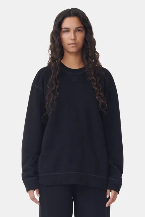 Ganni Isoli Drop Shoulder Sweatshirt In Black - 60% Off | Editorialist