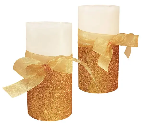 LUMABASE 2ct Bow & Berry Battery-operated Wax L D Candles - One-color
