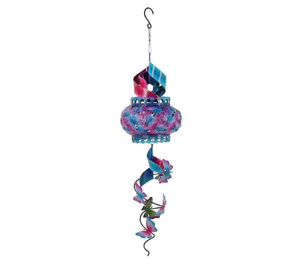 EVERGREEN Outdoor Hanging Solar Swirl Spinner