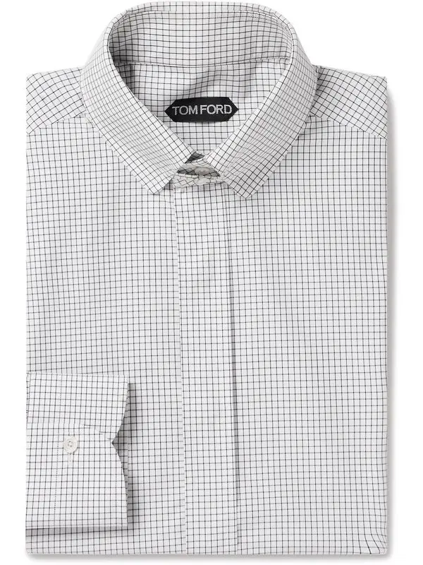 TOM FORD Slim-fit Checked Cotton-poplin Shirt