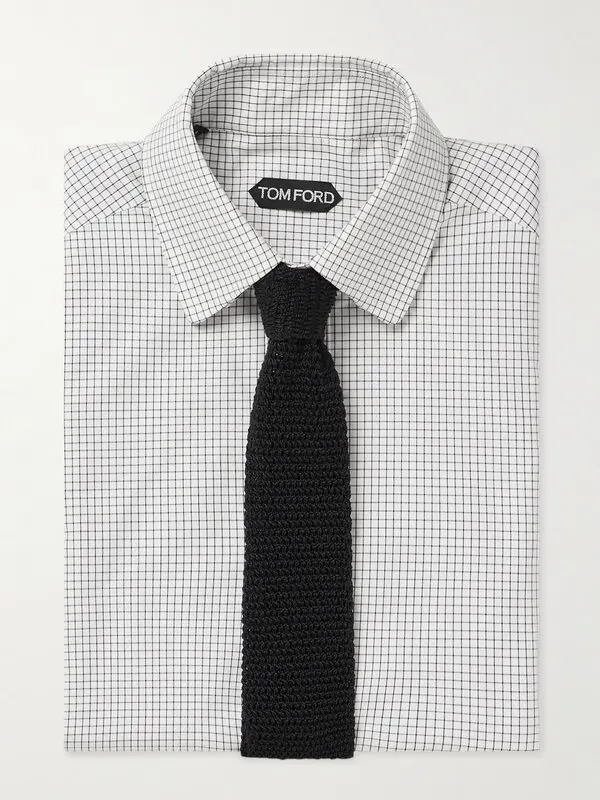 TOM FORD Slim-fit Checked Cotton-poplin Shirt