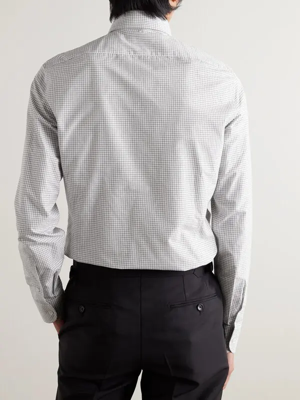 TOM FORD Slim-fit Checked Cotton-poplin Shirt