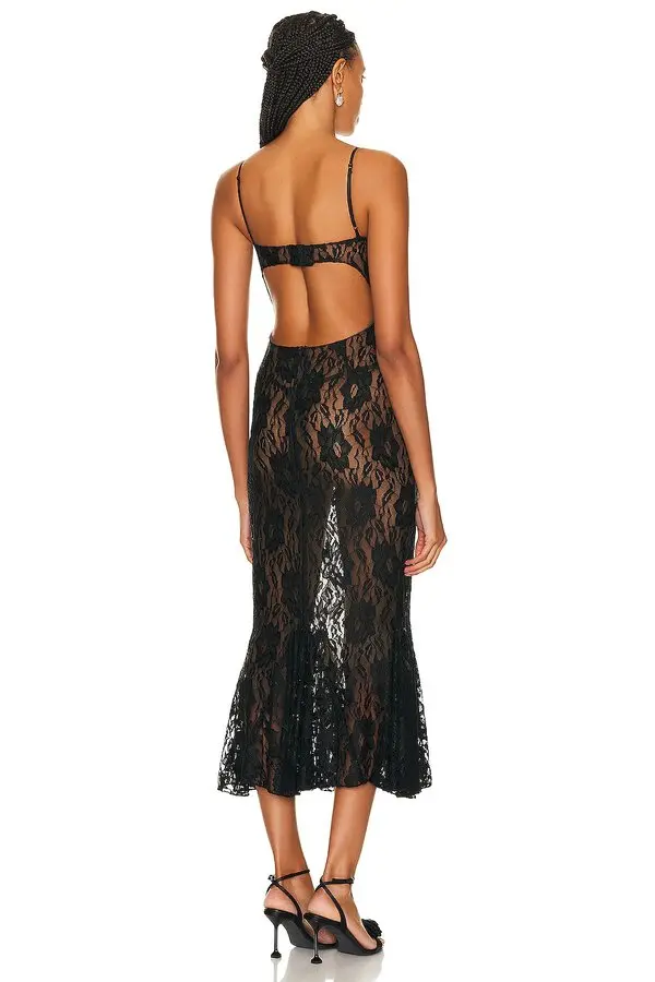 Mirror Palais Black Rose Lady Length Dress In Black Lace - 44% Off |  Editorialist