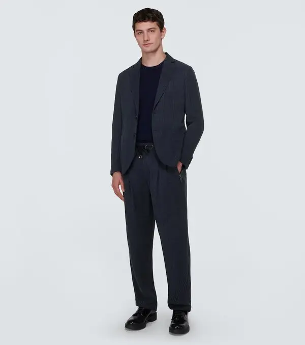 Giorgio Armani Pinstripe Blazer - Black