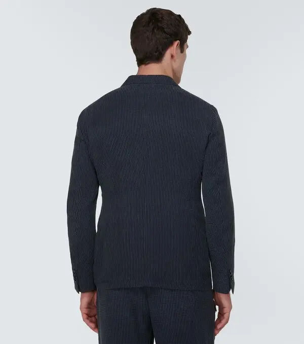 Giorgio Armani Pinstripe Blazer - Black
