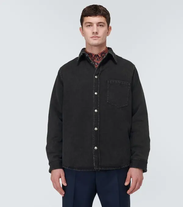Gucci Gg Reversible Denim And Flannel Shirt - Black | Editorialist