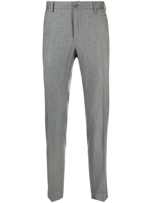 Incotex Mélange Tapered-leg Trousers - Grey