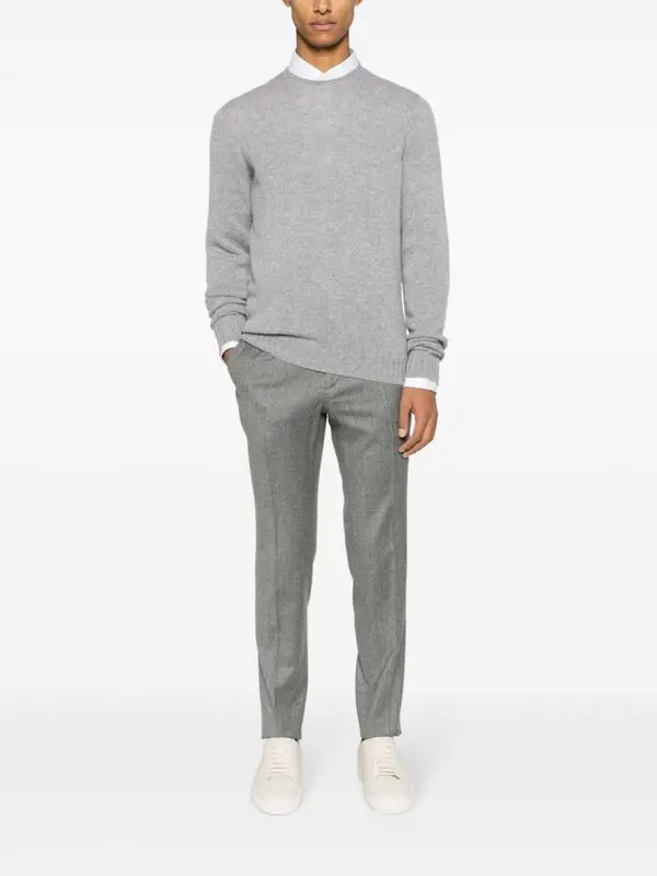 Incotex Mélange Tapered-leg Trousers - Grey