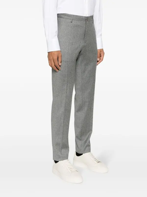 Incotex Mélange Tapered-leg Trousers - Grey