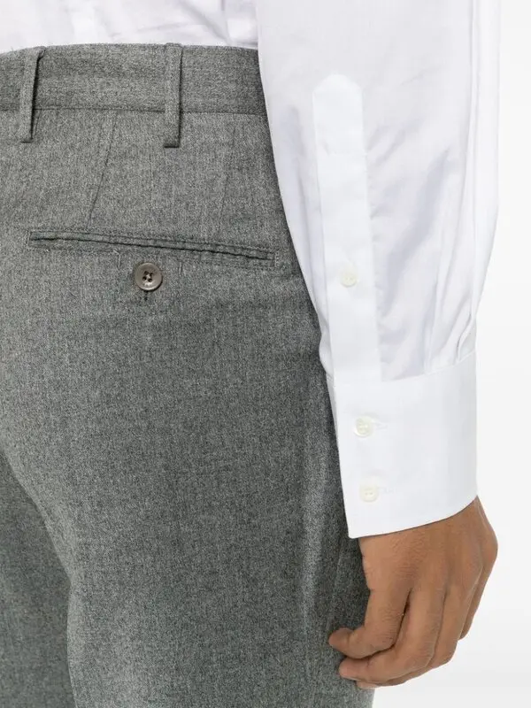 Incotex Mélange Tapered-leg Trousers - Grey