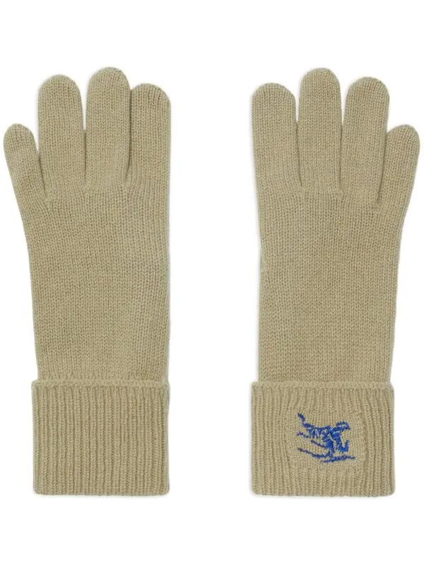 Burberry Equestrian Knight Knitted Gloves - Green