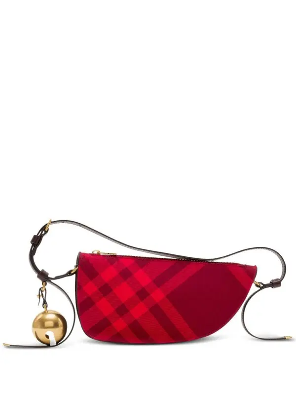 Burberry Check-pattern Mini Shield Shoulder Bag - Red