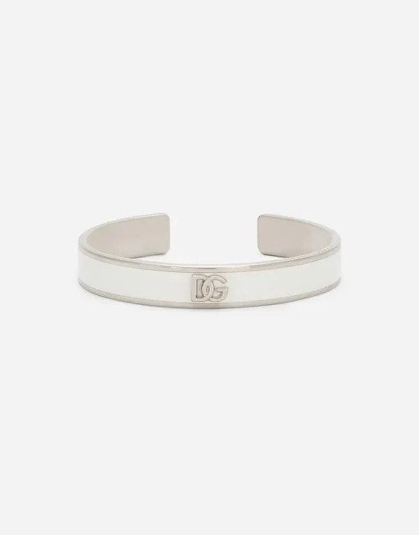 Dolce & Gabbana Enameled Bangle With Logo - White