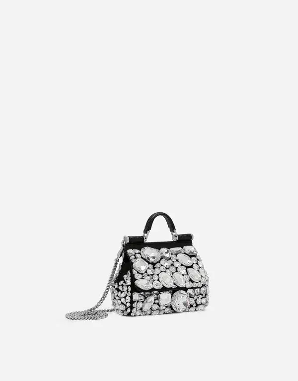 Dolce & Gabbana Mini Sicily Handbag With Gemstone Embellishment