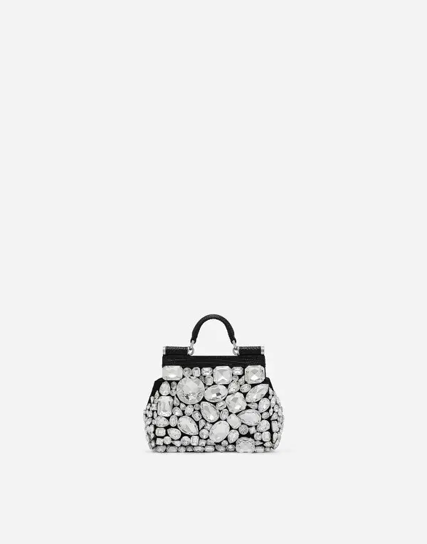 Dolce & Gabbana Mini Sicily Handbag With Gemstone Embellishment