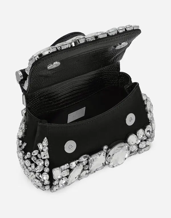 Dolce & Gabbana Mini Sicily Handbag With Gemstone Embellishment