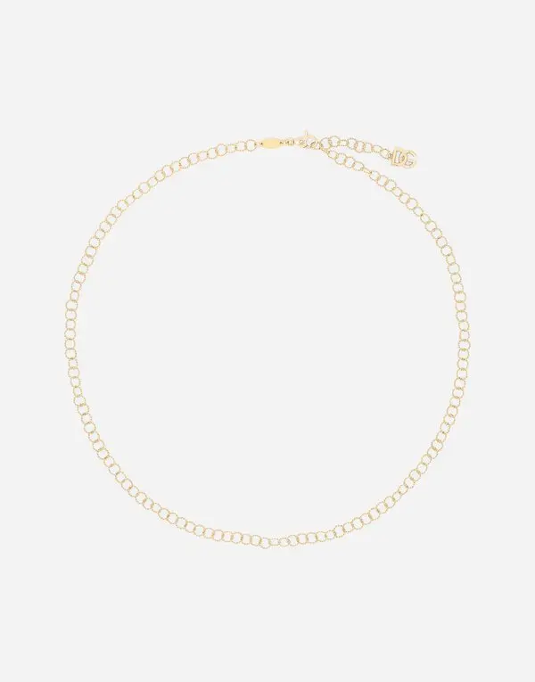 Dolce & Gabbana Lettering Chain Necklace In 18-carat Yellow - Gold