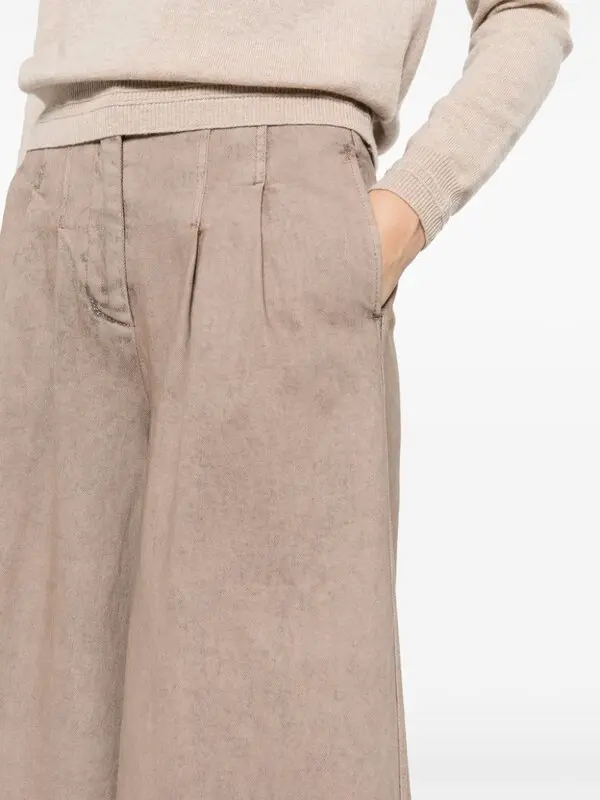 Peserico Wide-leg Pleated Jeans