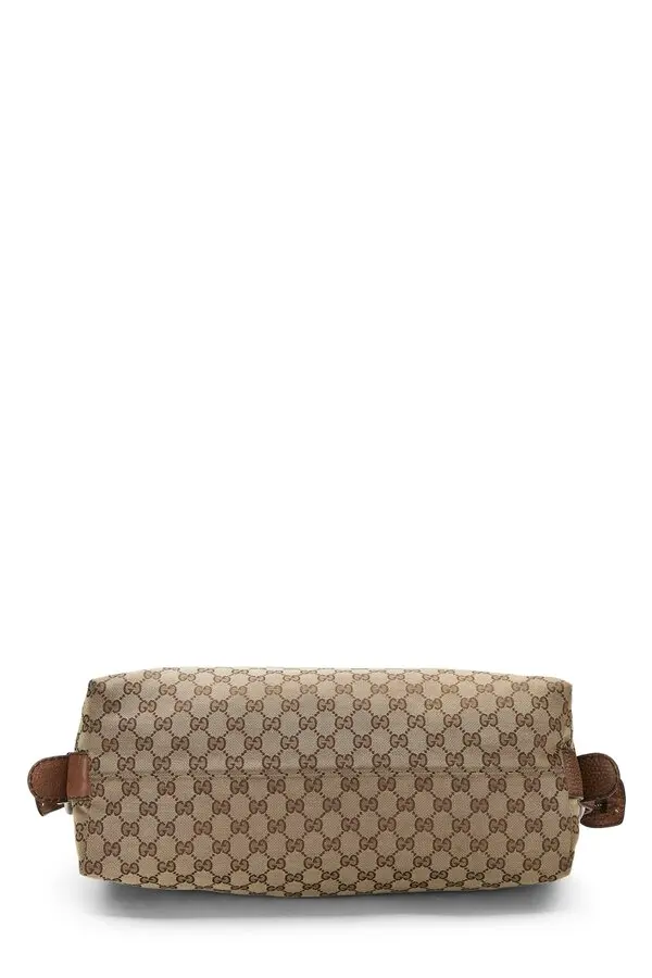 Gucci Original Gg Canvas Bamboo Braided Handle Bag