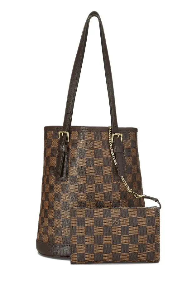 LOUIS VUITTON Damier Ebene Marais Bucket Bag