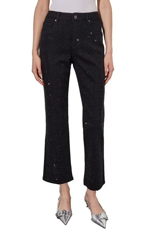 Ming Wang Crystal-embellished Ankle Jeans