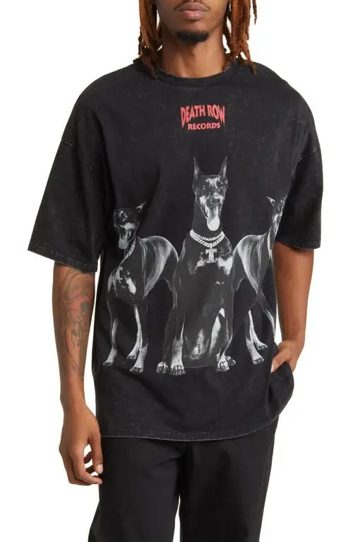 DEATH ROW RECORDS Doberman Cotton Graphic T-shirt