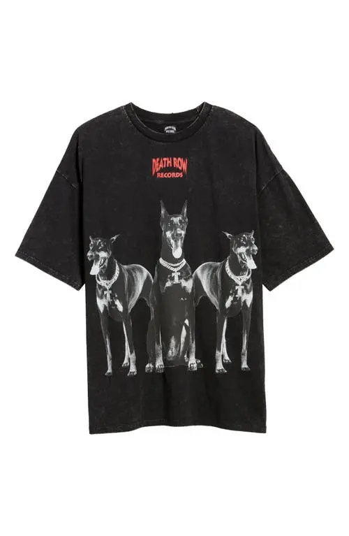 DEATH ROW RECORDS Doberman Cotton Graphic T-shirt
