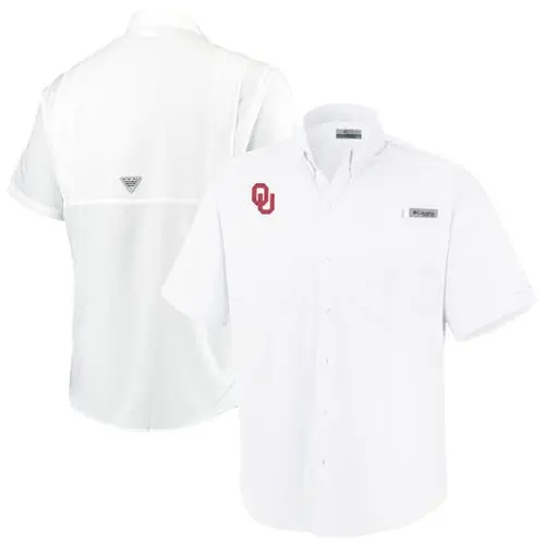 Columbia Oklahoma Sooners Big & Tall Collegiate Tamiami Button-down Shirt - White