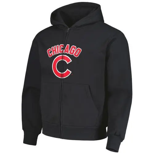 PLEASURES Chicago Cubs Full-zip Hoodie With Felt Applique