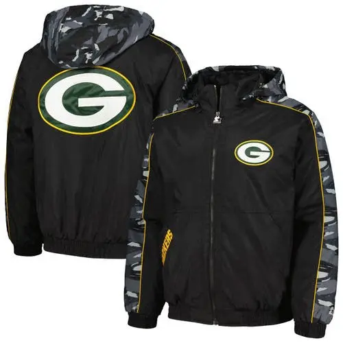 STARTER Green Bay Packers Gridiron Full-zip Hoodie