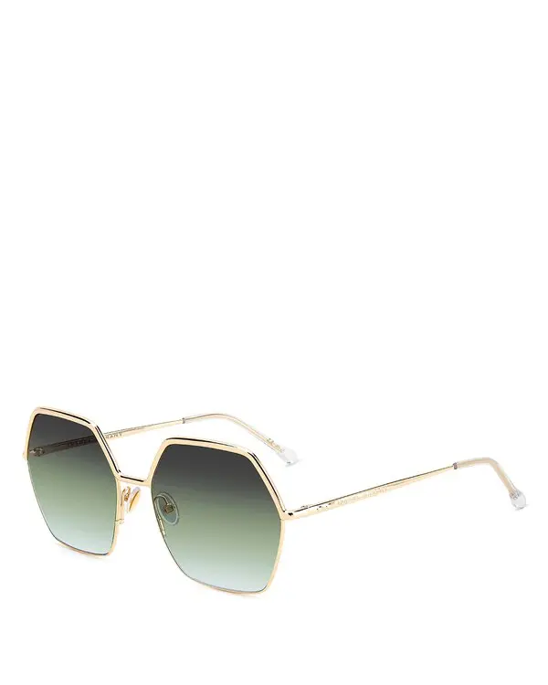 Isabel Marant Octagon Sunglasses, 59mm - Rose Gold/green Gradient