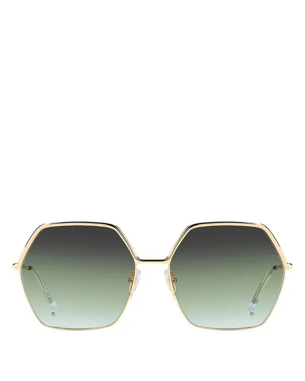 Isabel Marant Octagon Sunglasses, 59mm - Rose Gold/green Gradient