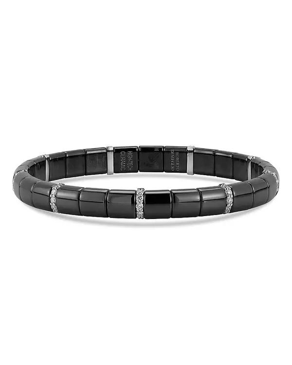 Roberto Demeglio 18k White Gold, Ceramic And Diamond Bracelet - Black/white